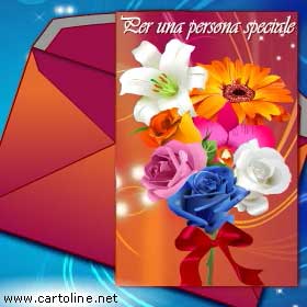 Biglietto con busta e frase d'auguri