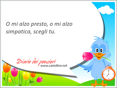 "O mi alzo presto, o mi alzo simpatica, scegli tu...." - Diario dei ...
